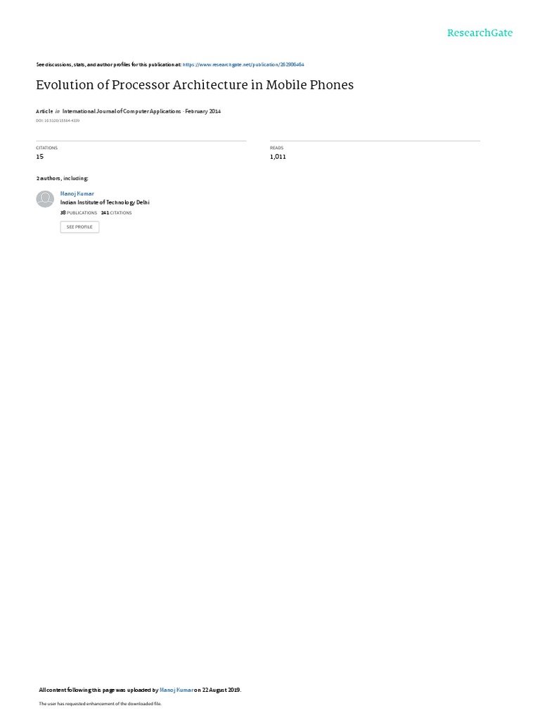 Evolution of Processor Architecture in Mobile Phon PDF | PDF | Digital ...