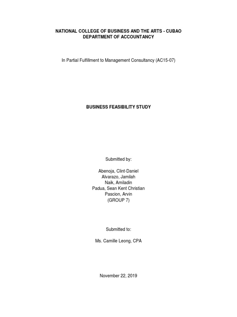Feasibility Studies | PDF | Food And Drink Preparation | Baking
