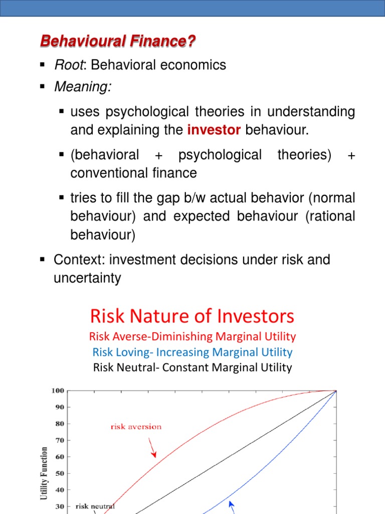 BEHAVIOURAL FINANCE PPT PDF | PDF | Utility | Psychological Concepts