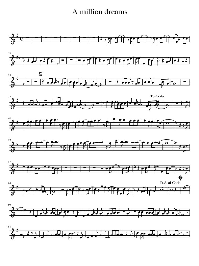 A Million Dreams Violin Sheet Music | PDF