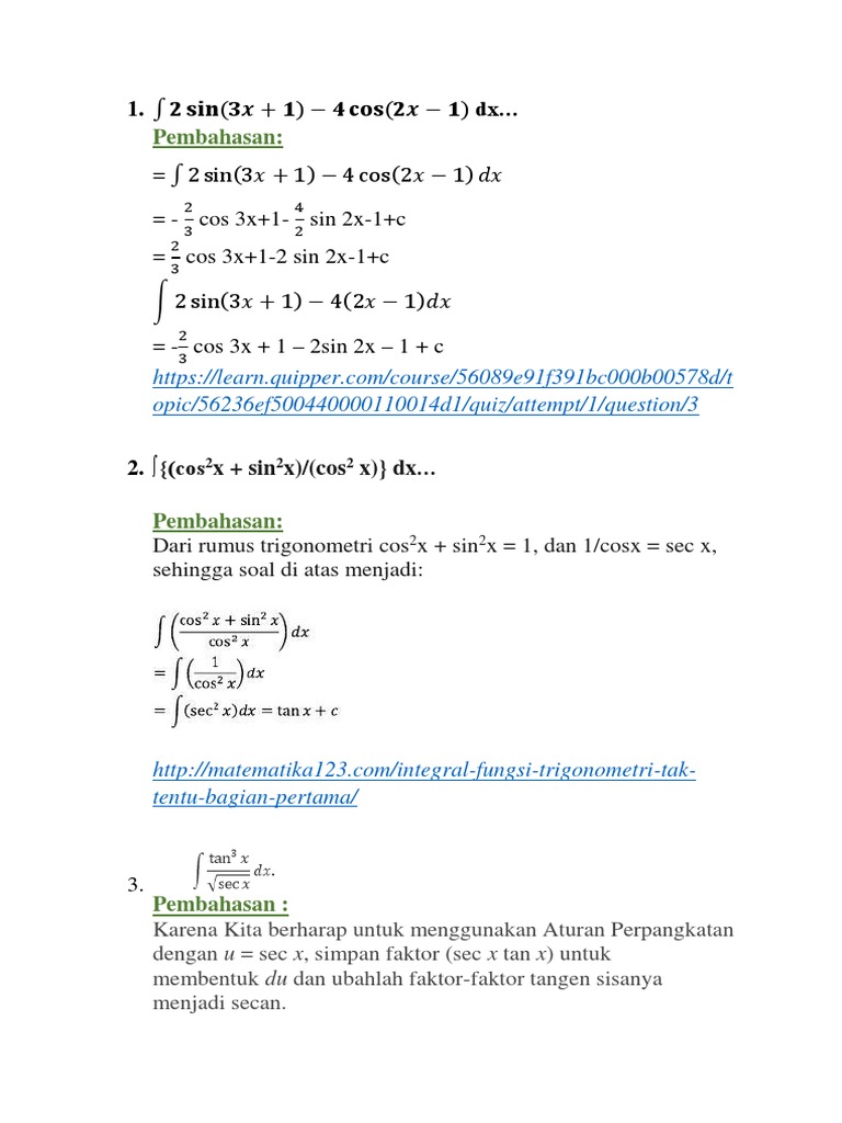 Integral Trigono | PDF