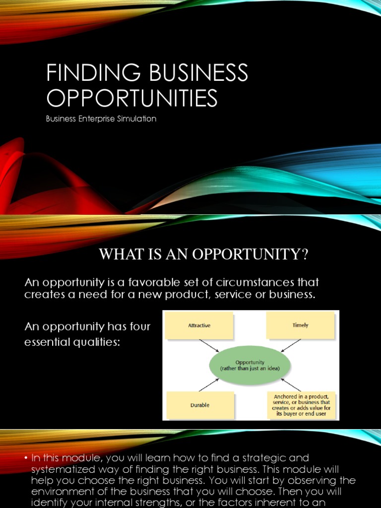 Identifying Business Opportunities Guide | PDF | Entrepreneurship ...