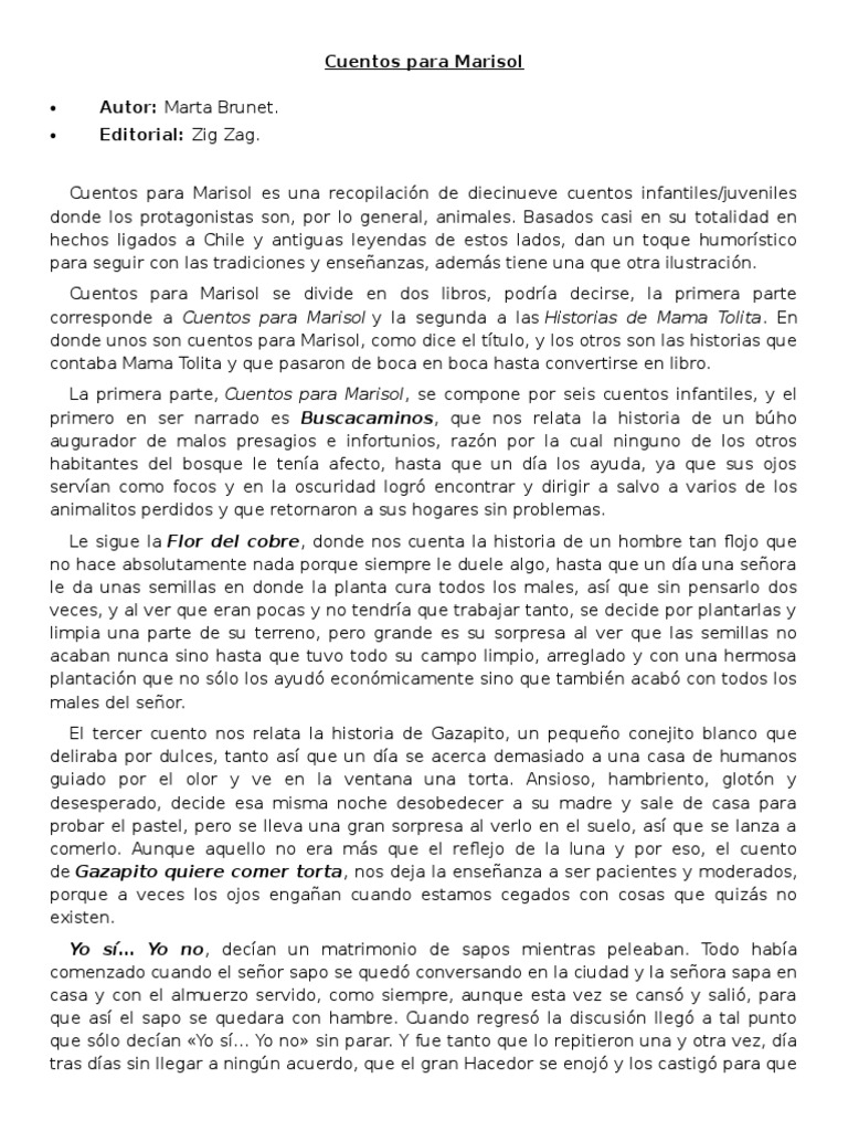 Cuentos Infantiles para Marisol | PDF | Gatos | Perros