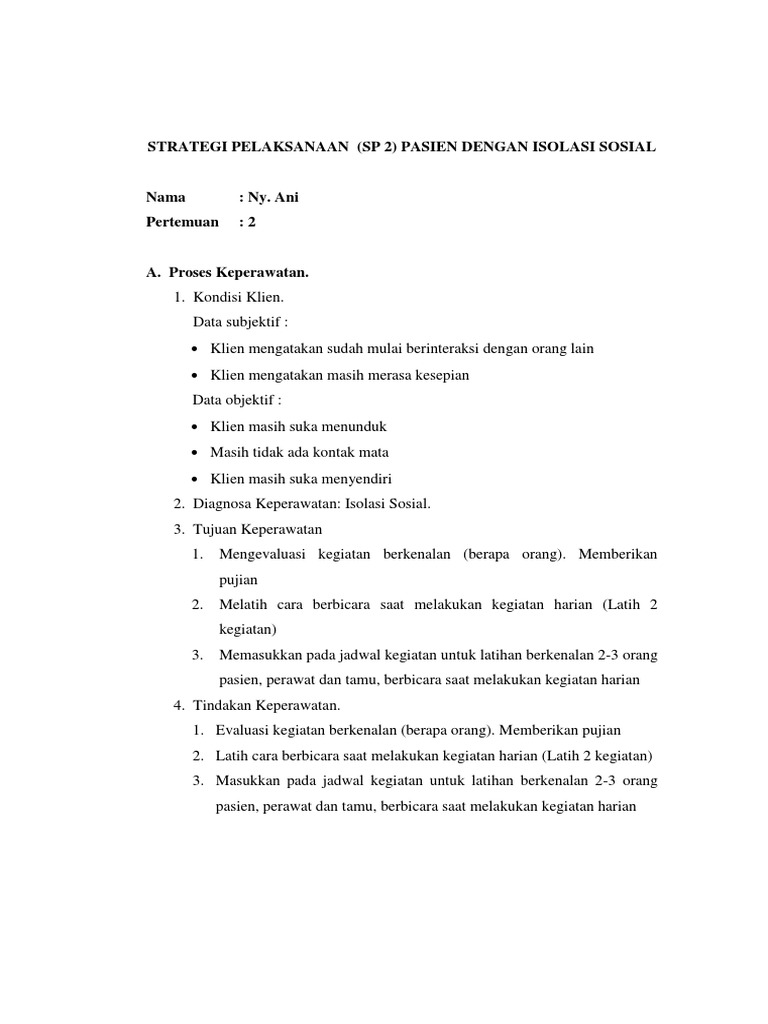 SP 2-4 Role Play Isos (Pasien & Keluarga) | PDF