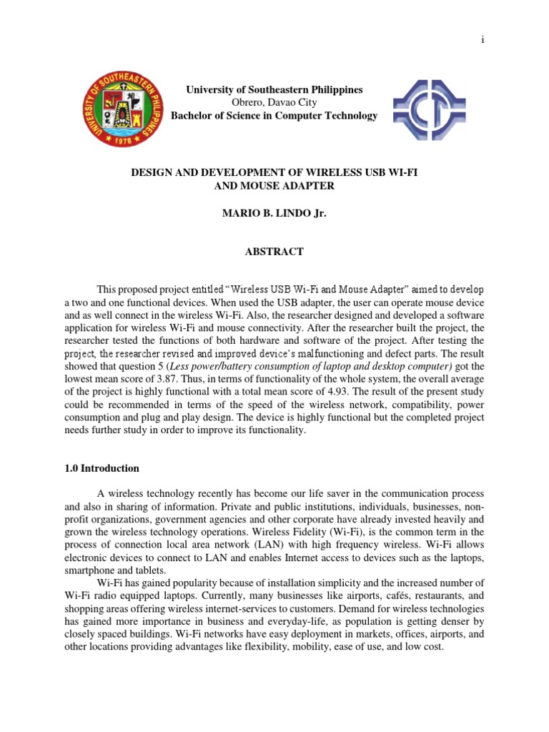 Design and Development of Wireless Usb Wi | PDF | Wi Fi | Usb