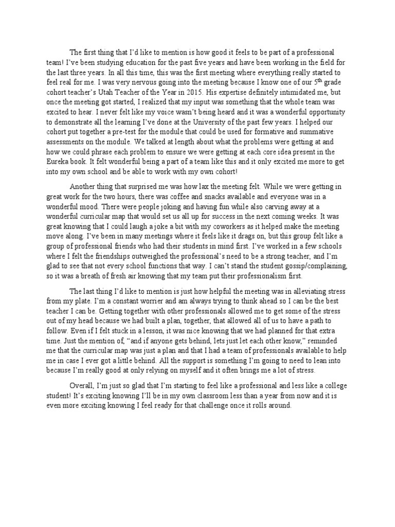 PLC Meeting Reflection | PDF | Behavior Modification | Learning