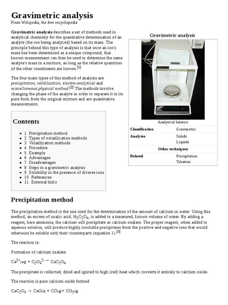 Gravimetric Analysis | Chemistry | Physical Sciences