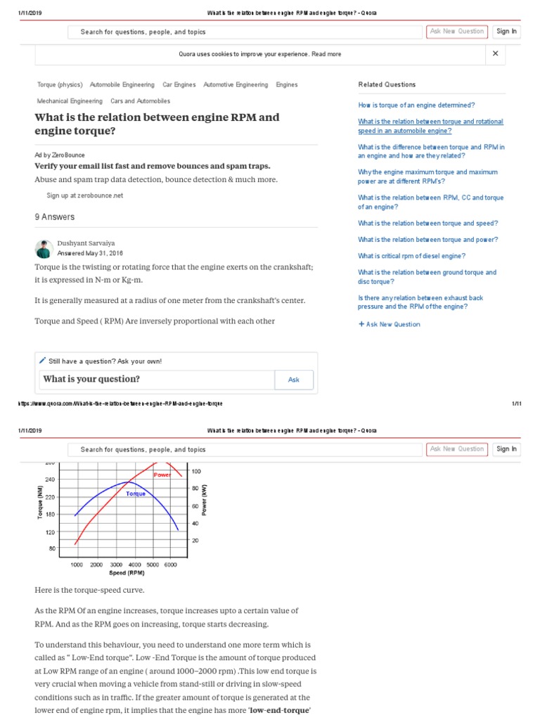 Relationship Between Engine RPM and Torque | PDF | Torque | Internal ...