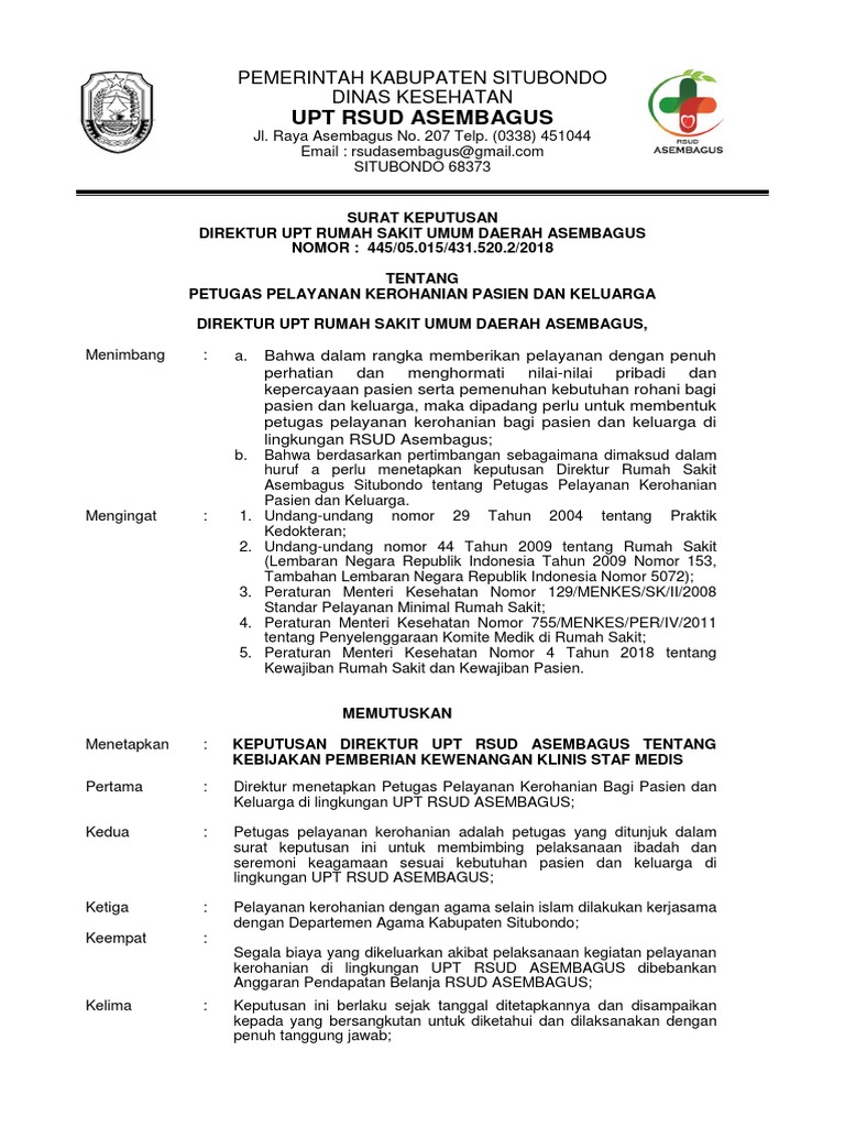 SK Pelayanan Kerohanian | PDF