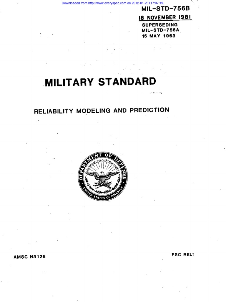Mil STD 756b PDF | PDF | Reliability Engineering | Prediction