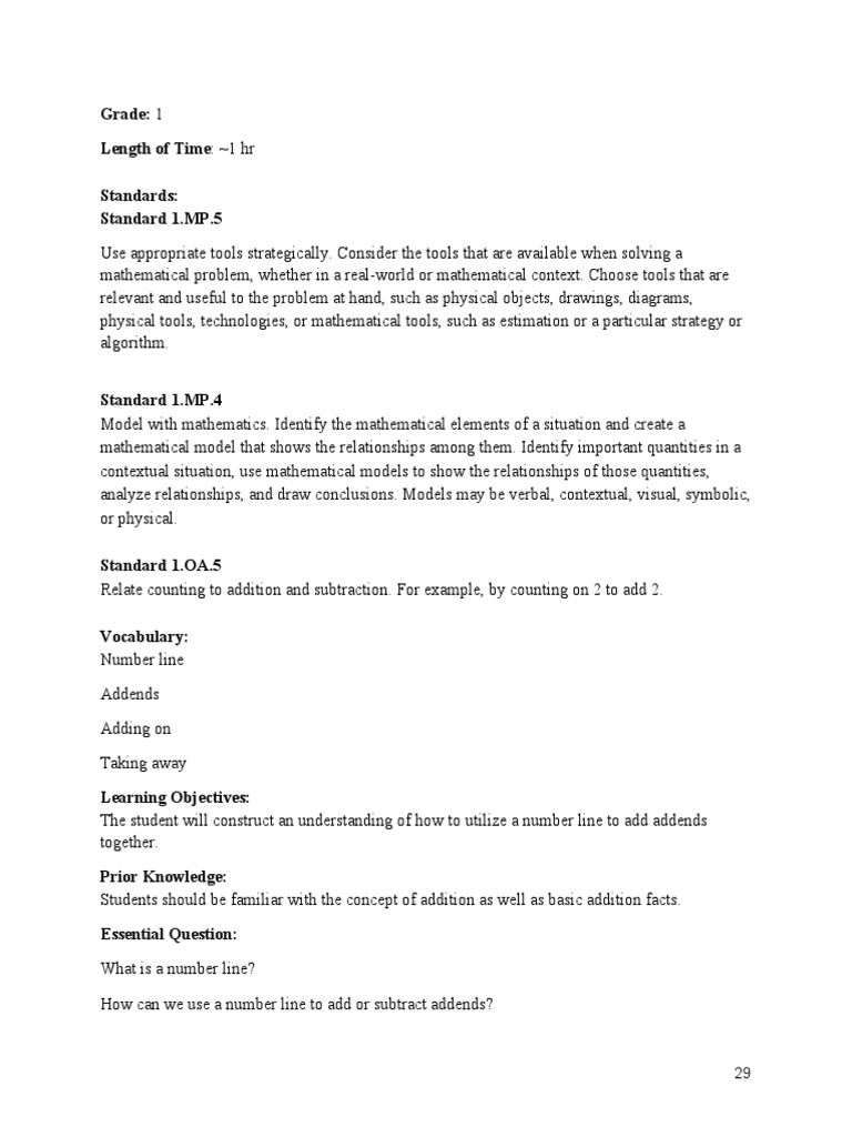 Number Line Lesson | PDF | Pedagogy | Teaching Mathematics