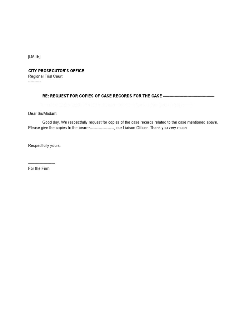 Request for Case Records Letter | PDF | Computers | Technology ...