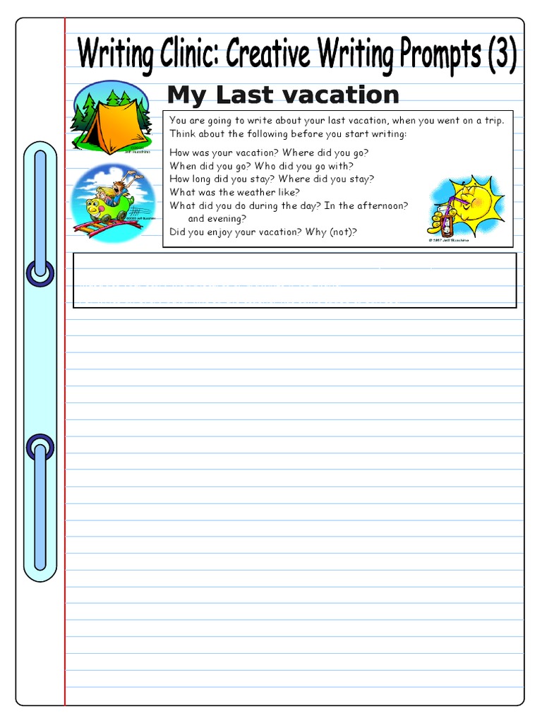 My Last Vacation Writing and Reading | PDF