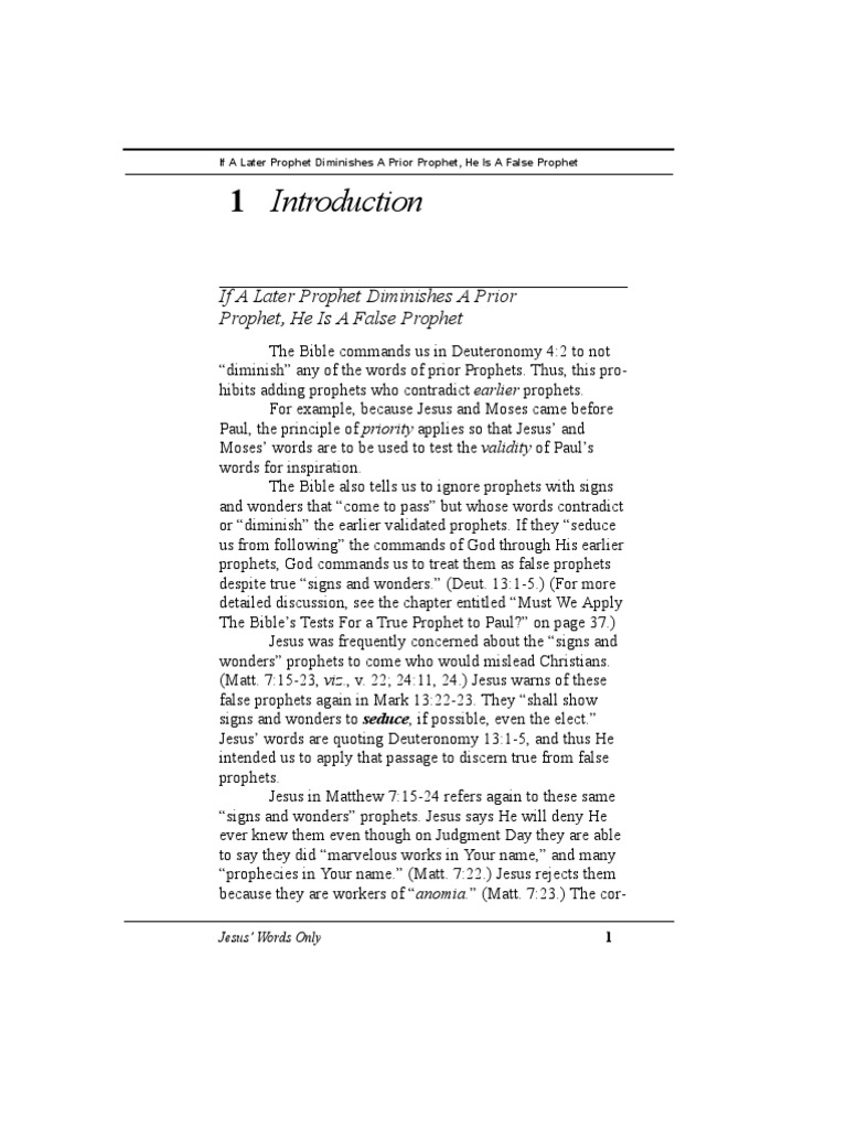 Jesus Words Only | PDF | New Testament | Paul The Apostle