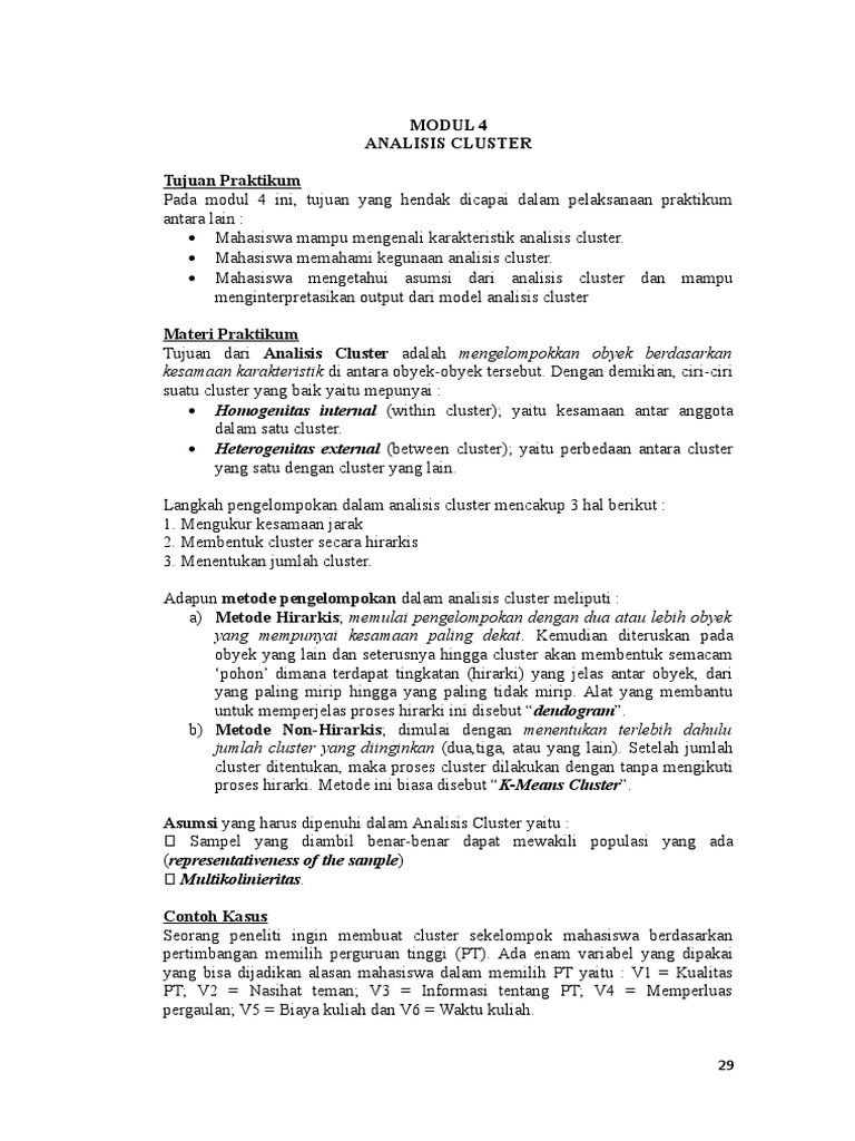 Modul Analisis Cluster | PDF