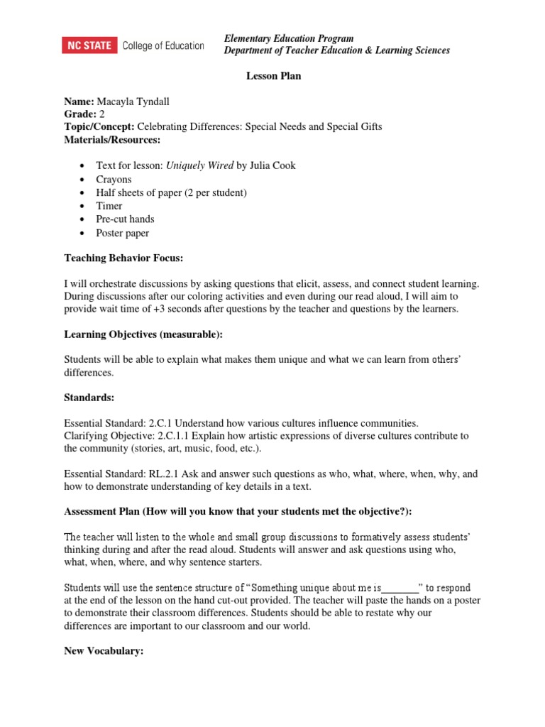 Celebrating Classroom Differences | PDF | Lesson Plan | Teachers