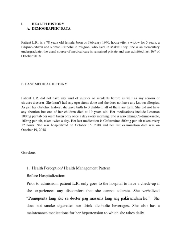 Gordons (Sample) | PDF | Sleep | Patient