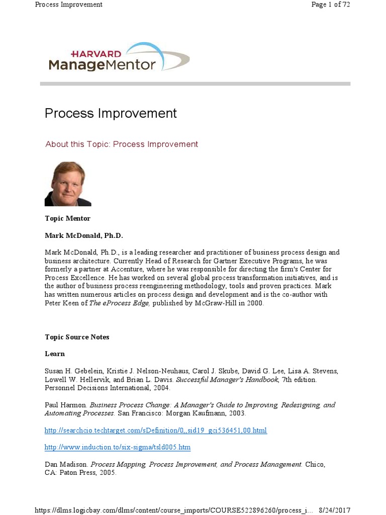 1 Process Improvement 40563 Pdf Business Process Six Sigma