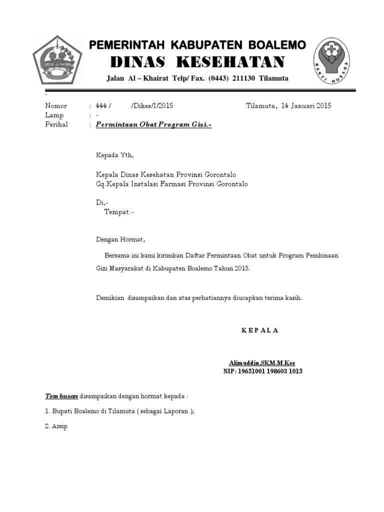 Surat Permintaan Obat | PDF