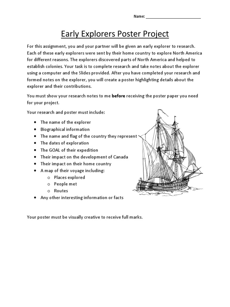 Early Explorers Poster Project | Download Free PDF | Exploration