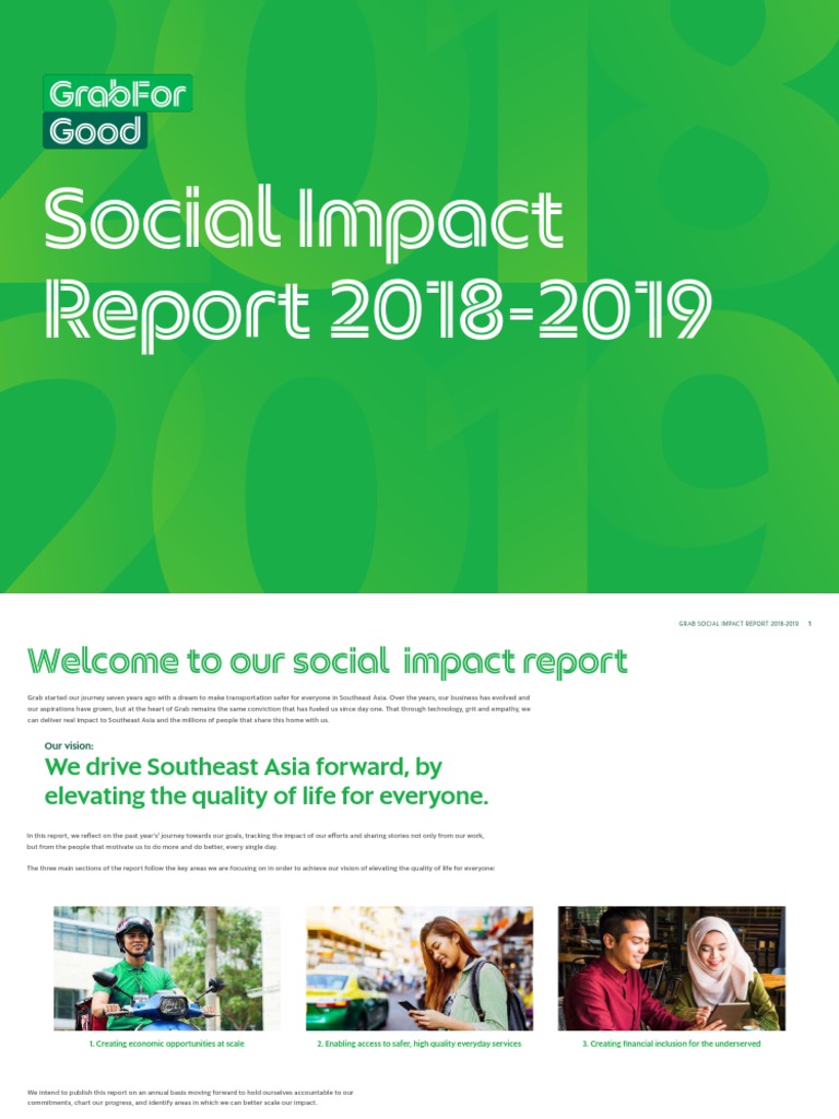 Grab Social Impact Report 2018 2019 | PDF | Road Traffic Safety ...