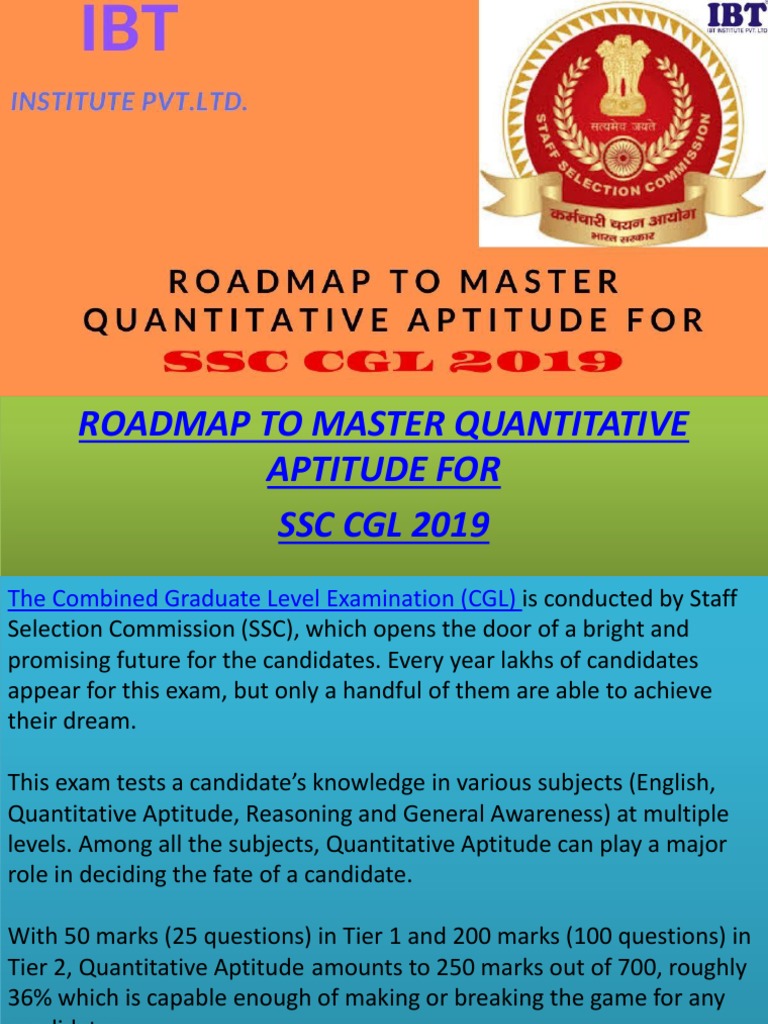 Roadmap For SSC CGL | PDF | Area | Test (Assessment)