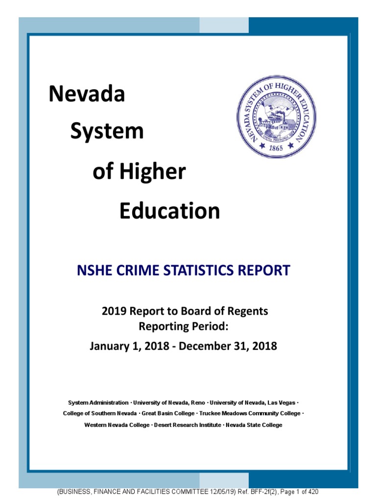 Nevada System of Higher Education Crime Statistics Report | Download ...