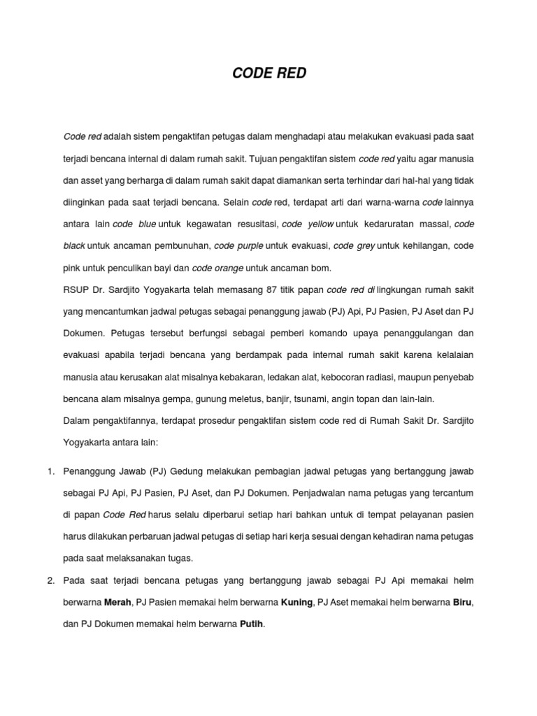 Code Red | PDF | Ilmu Sosial | Kesehatan Holistik