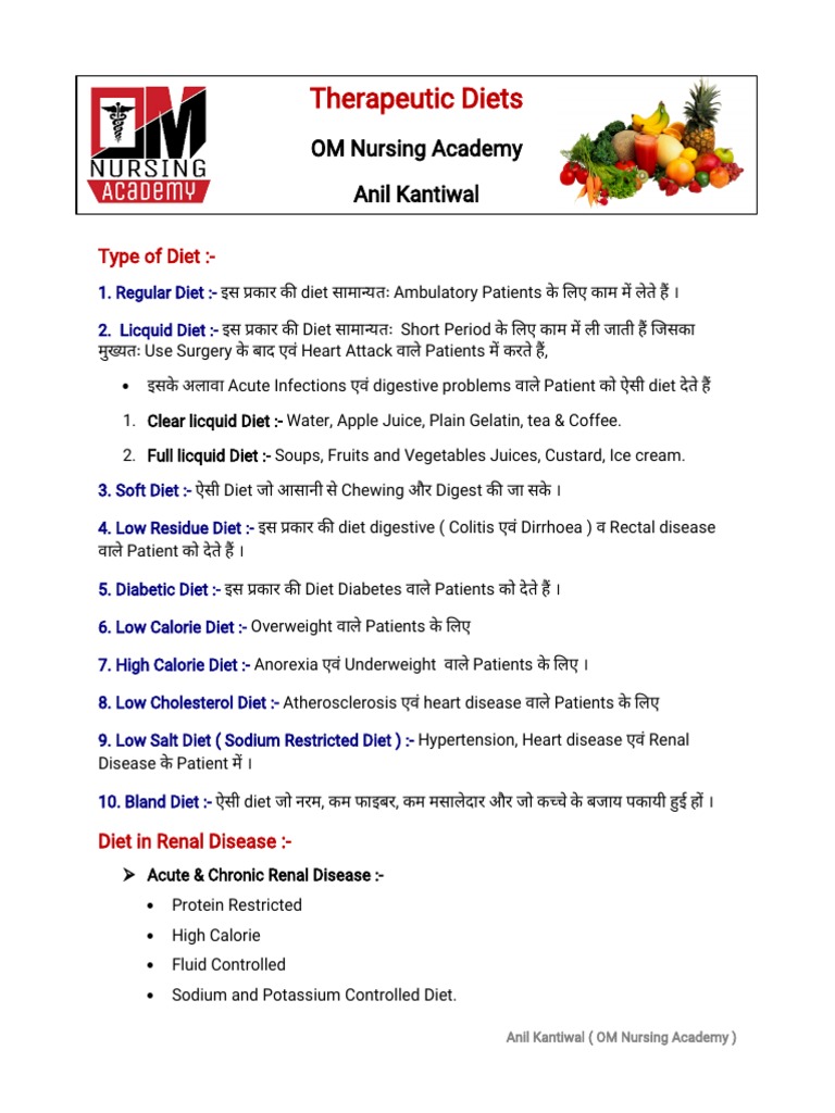 Therapeutic Diets in Nursing Care | PDF | Cardiovascular Diseases ...