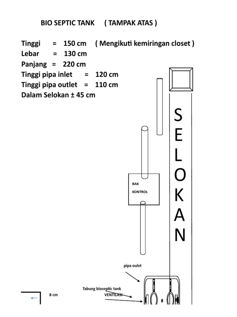 Design Layout Pemasangan Bio Septic Dan Toren Air Sumur | PDF