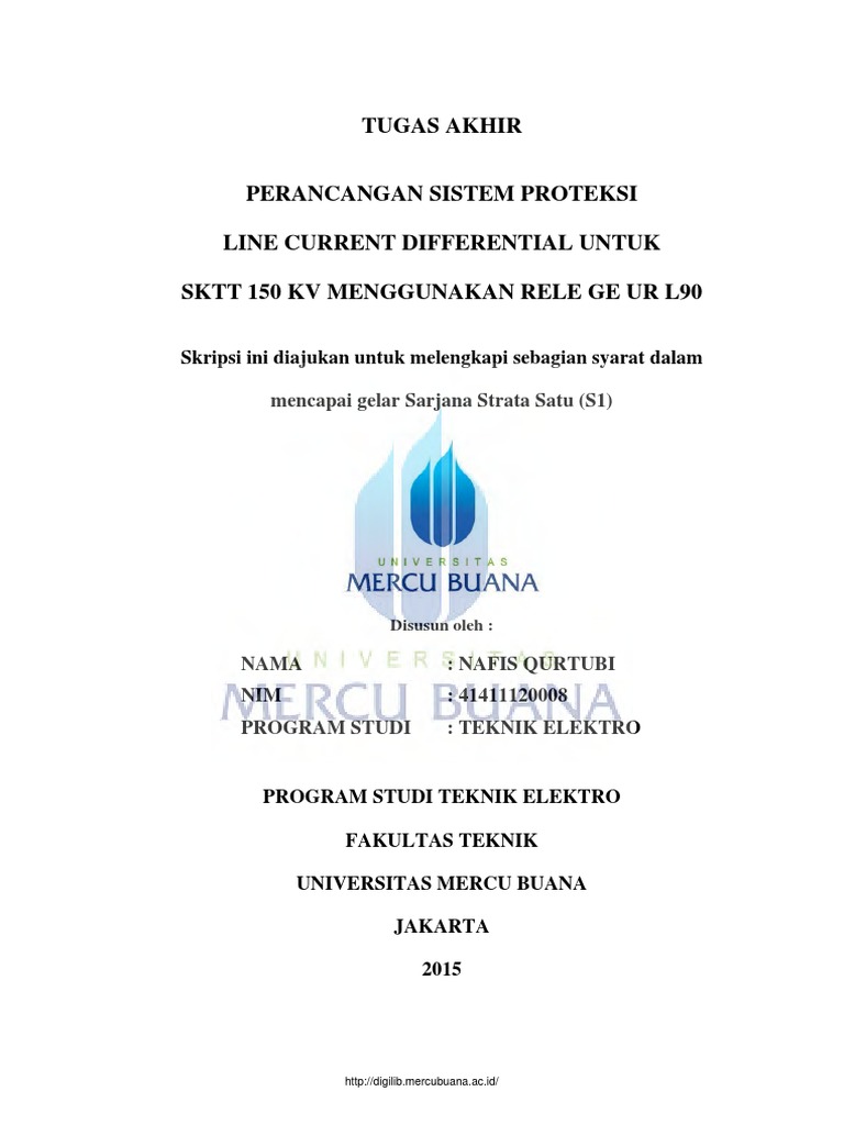 Perancangan Sistem Proteksi Line Current Differential untuk SKTT 150 kV ...
