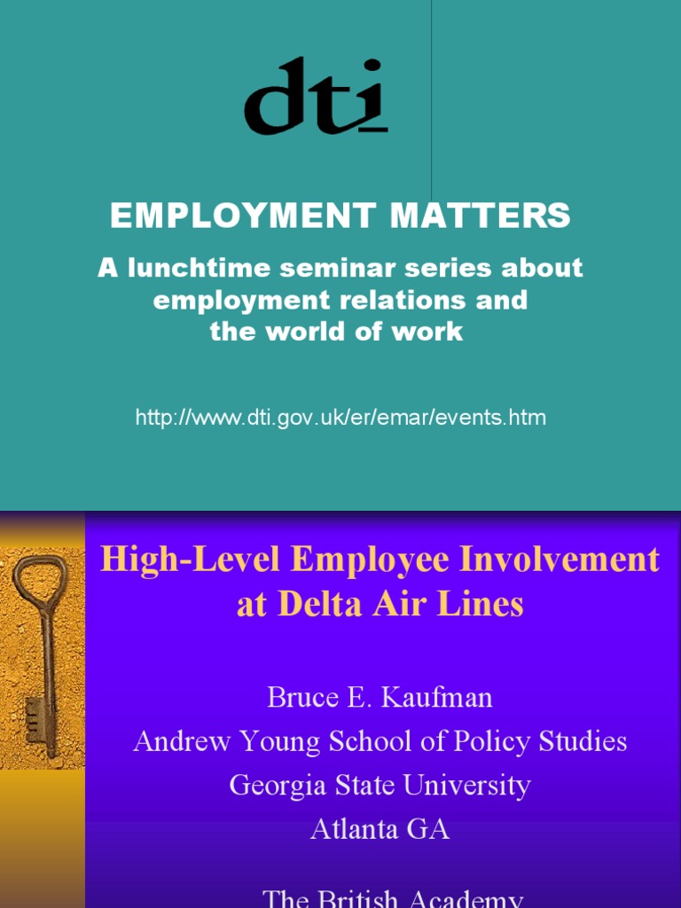 Employment Matters: A Lunchtime Seminar Series About Employment ...