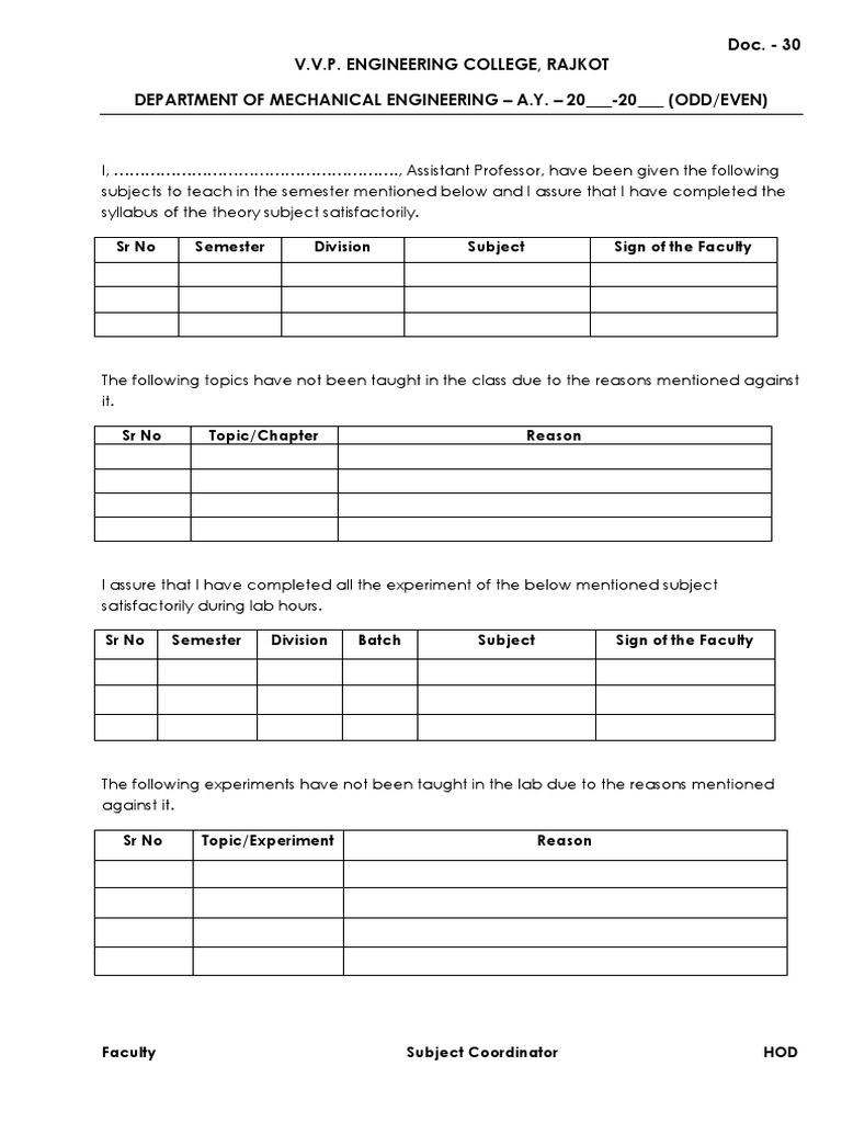 Syllabus Completion Report | PDF