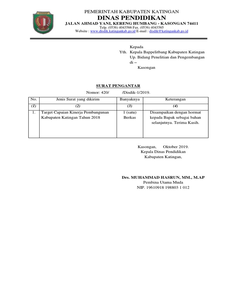 Template Surat Pengantar | PDF