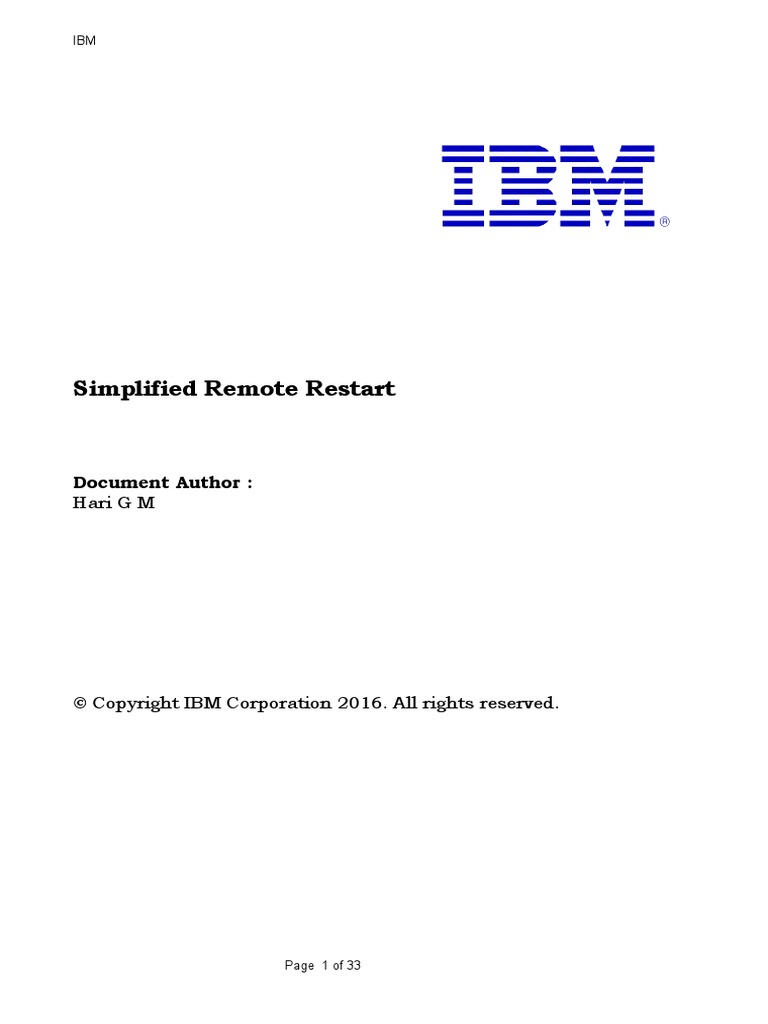 Simplified Remote Restart White Paper | PDF | Server (Computing ...