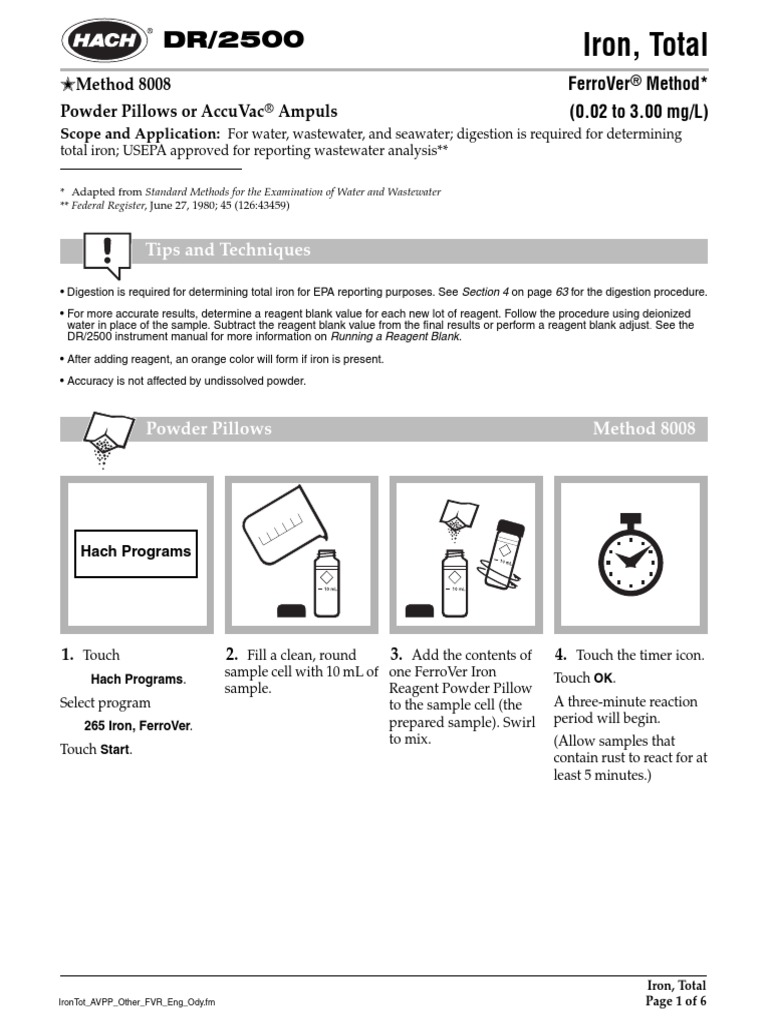 Metodo Hach Hierro | PDF | Chemical Compounds | Atoms