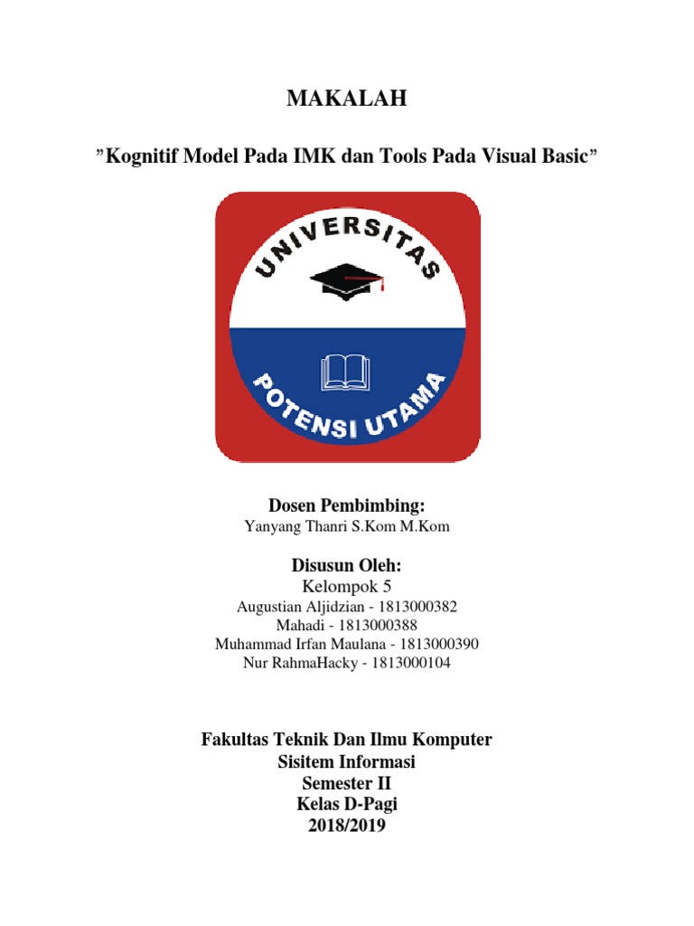 Kognitif Model Pada IMK - Kelompok 5 | PDF | Seni