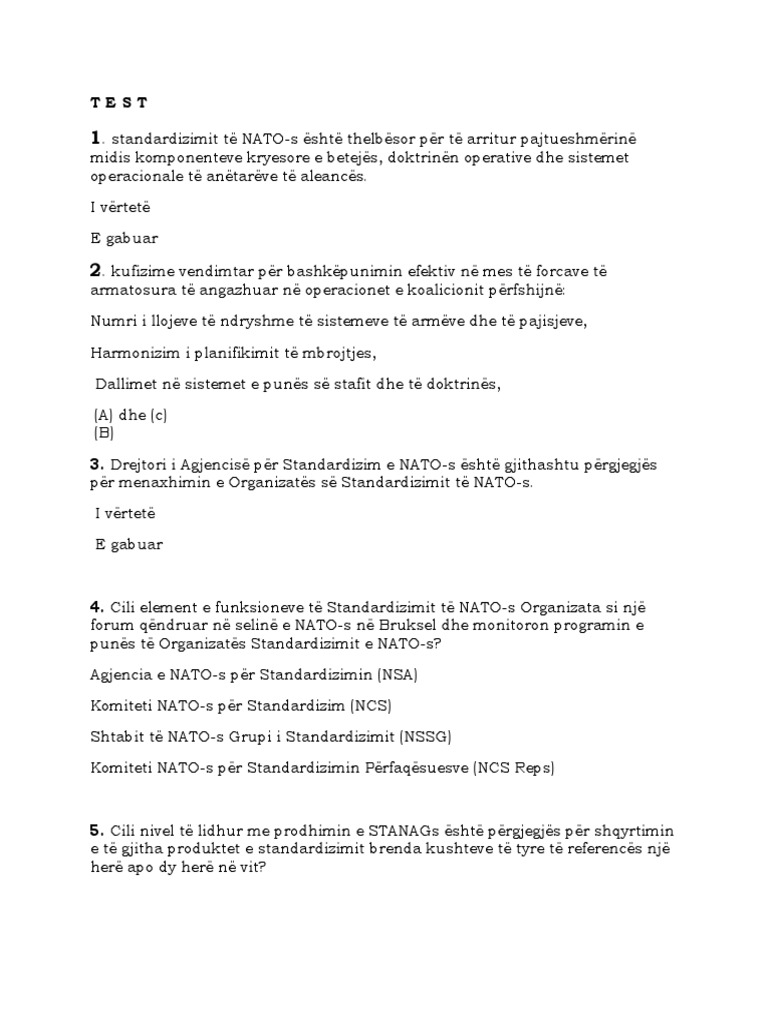 TEST (Shqip) | PDF