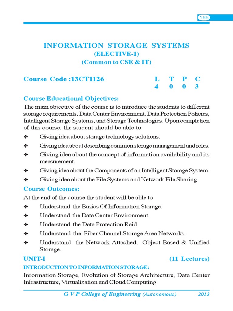 Information Storage Systems PDF | PDF | Computer Data Storage ...