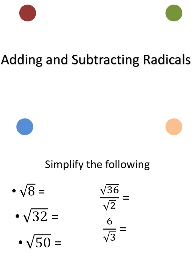 Adding and Subtracting Radicals | PDF | Social Institutions | Social ...
