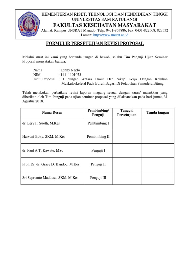 Lembar Revisi Proposal | PDF Lembar Revisi Proposal | PDF