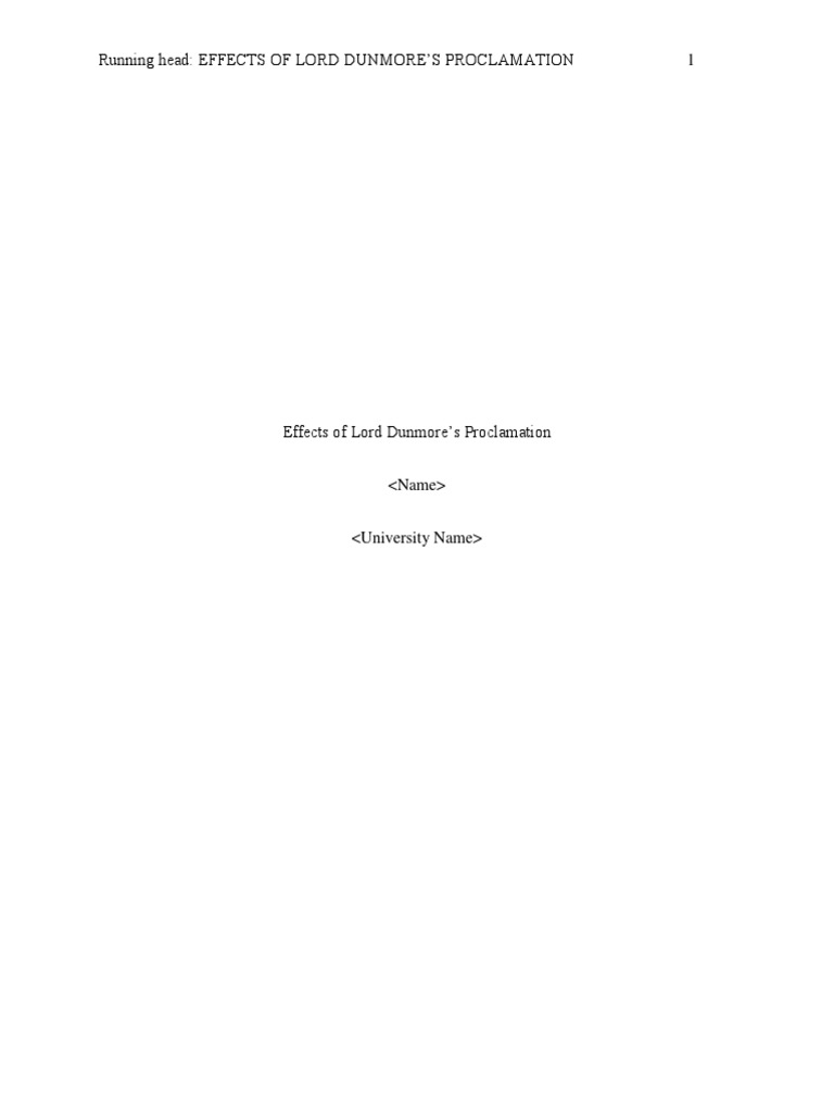 Lord Dunmore's Proclamation | PDF | American Revolution | Slavery