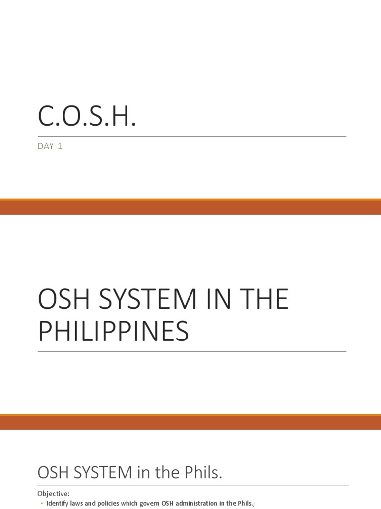 Philippines OSH System Overview | PDF | Personal Protective Equipment ...