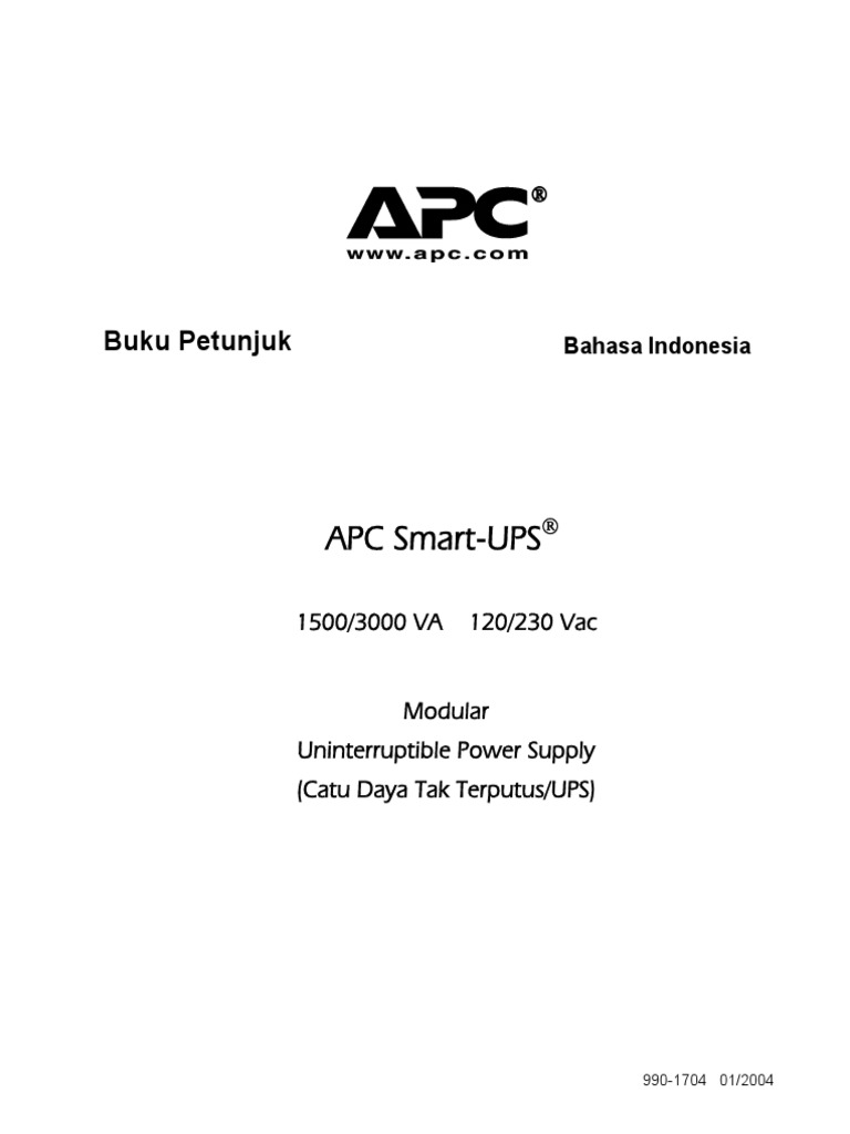 Manual UPS APC SUA1500I | PDF
