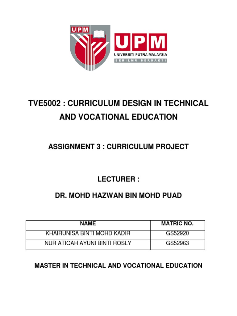 Assignment 3 - Curriculum Project | PDF | Karier & Perkembangan | Pengembangan Diri