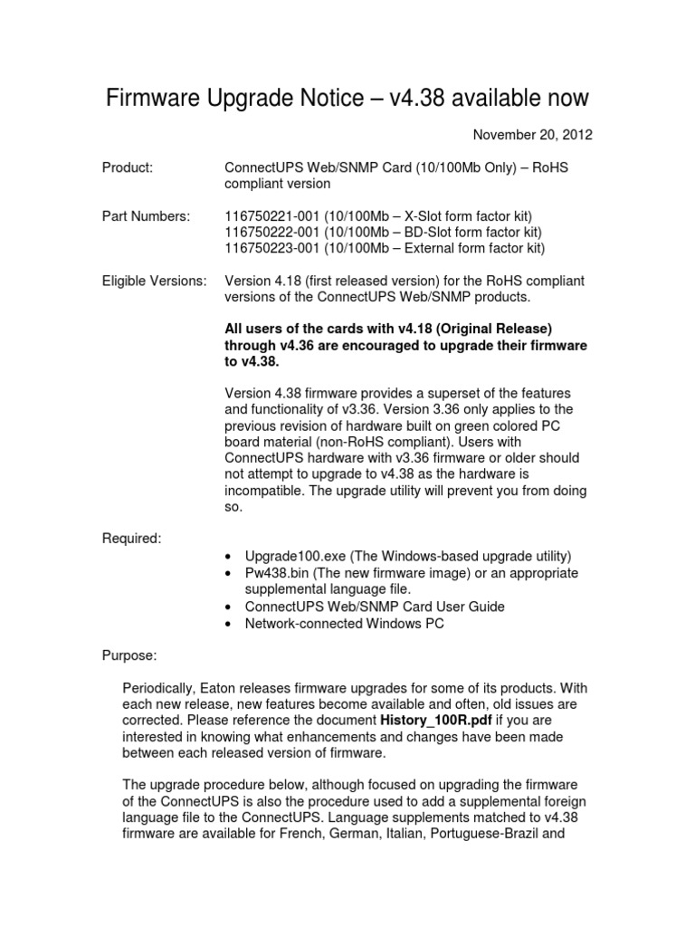 Firmware v438 Upgrade Guide | PDF | Menu (Computing) | World Wide Web