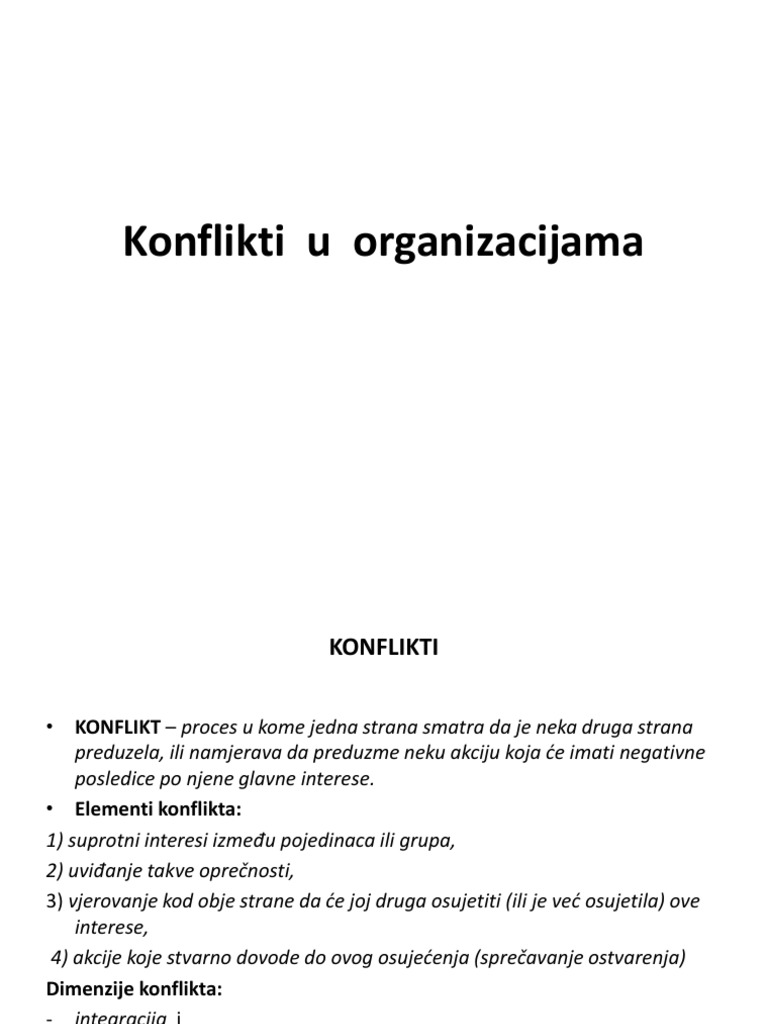 Konflikti U Organizacijama | PDF