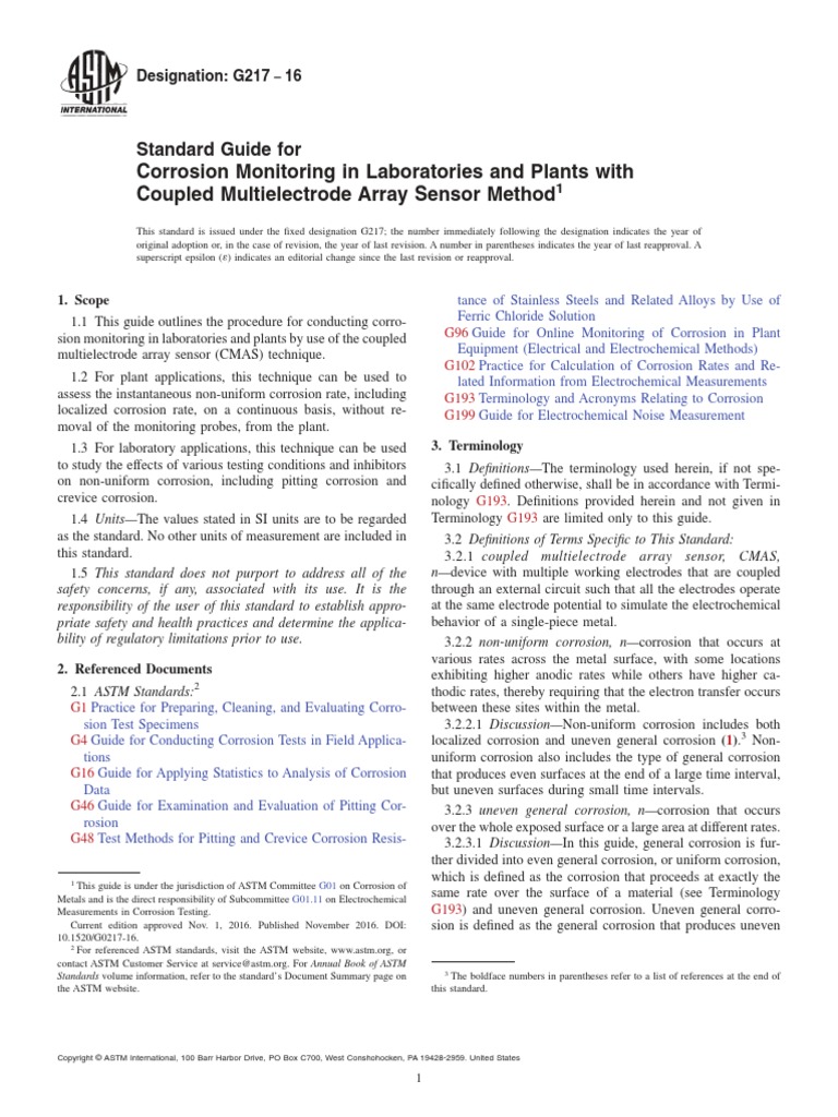 ASTM Code For Corrosion Test | PDF | Anode | Corrosion