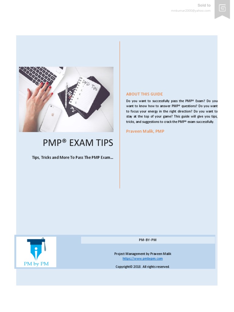 PMP Tips | PDF | Project Management Professional | Test (Assessment)