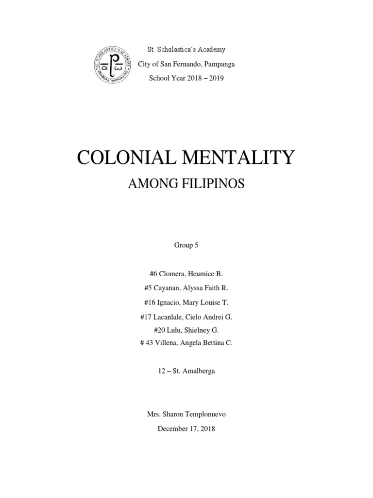 Colonial Mentality | Download Free PDF | Philippines | Shame